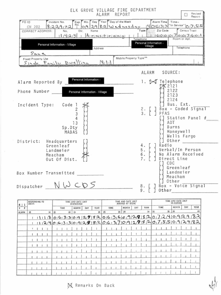 Elk Grove Fire Records | PDF
