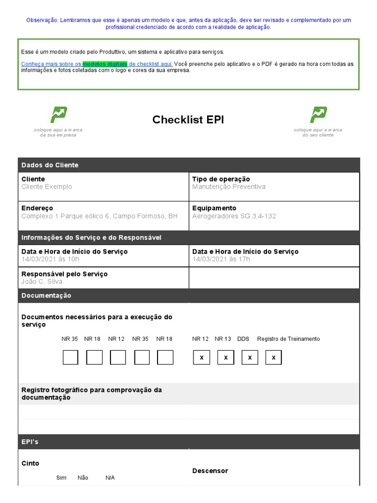 04 - Checklist EPI | PDF | Informática