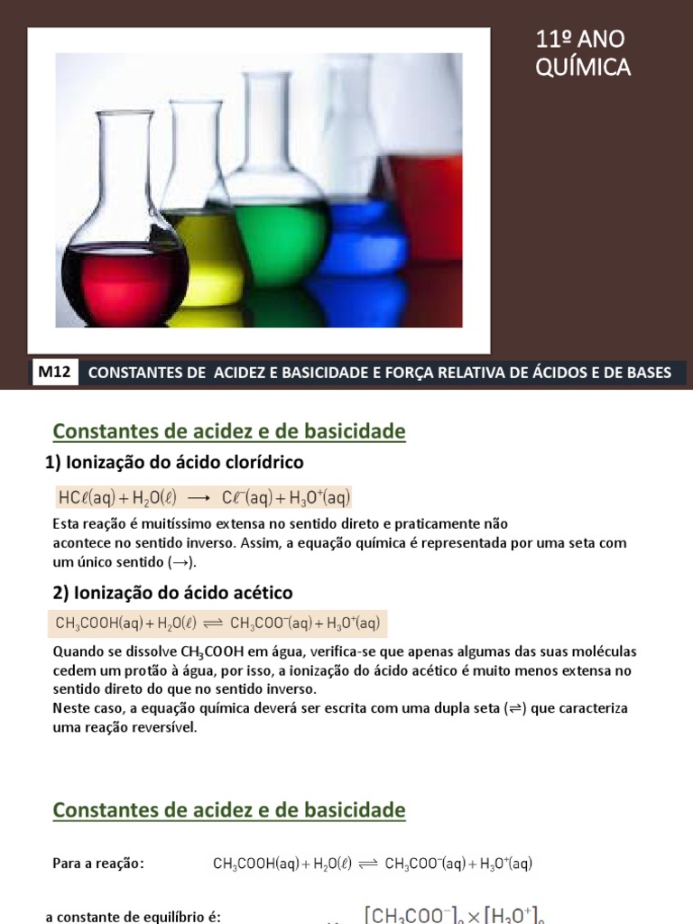 M12 - Constantes de Acidez e de Basicidade e Força Relati | PDF | Ph ...