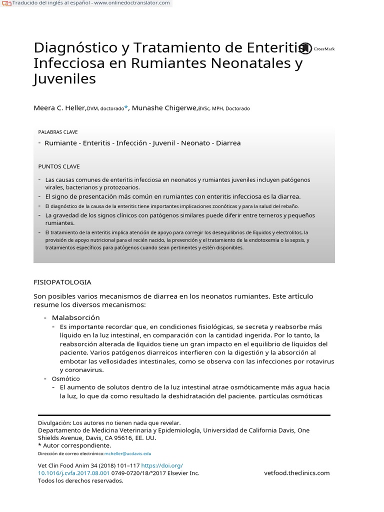 Enteritis Infecciosa en Rumiantes Neonatales | PDF | Diarrea | Virus