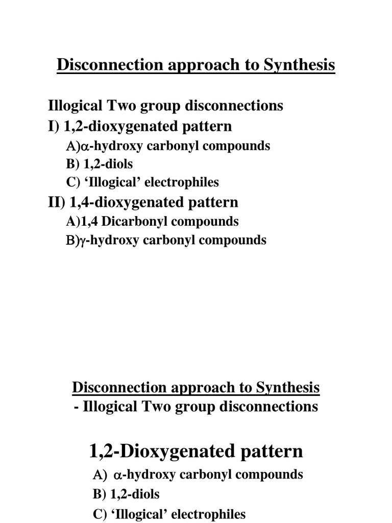 Disconnection Approach in Organic Synthesis | PDF | Aldehyde ...