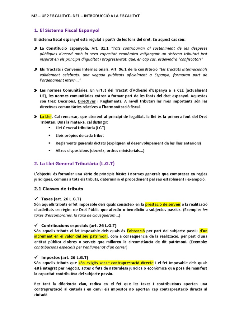 Apunts Fiscalitat | PDF