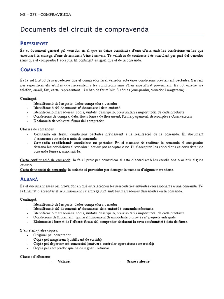Documents Circuit Compravenda | PDF
