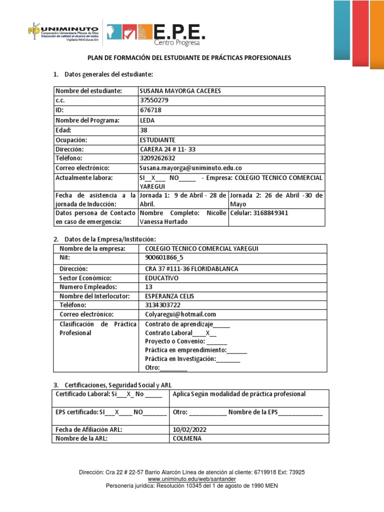 Plan de Formacion | PDF | Aprendizaje | Plan de estudios