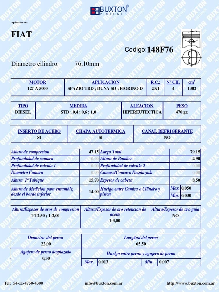 Datos Motor Fiat | PDF | Motores | Motor de combustión interna