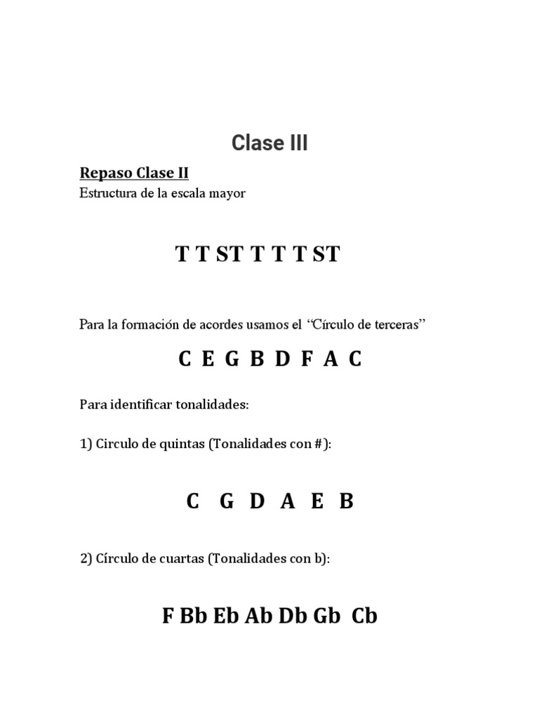 Clase III | PDF | Escala (música) | Modo (música)