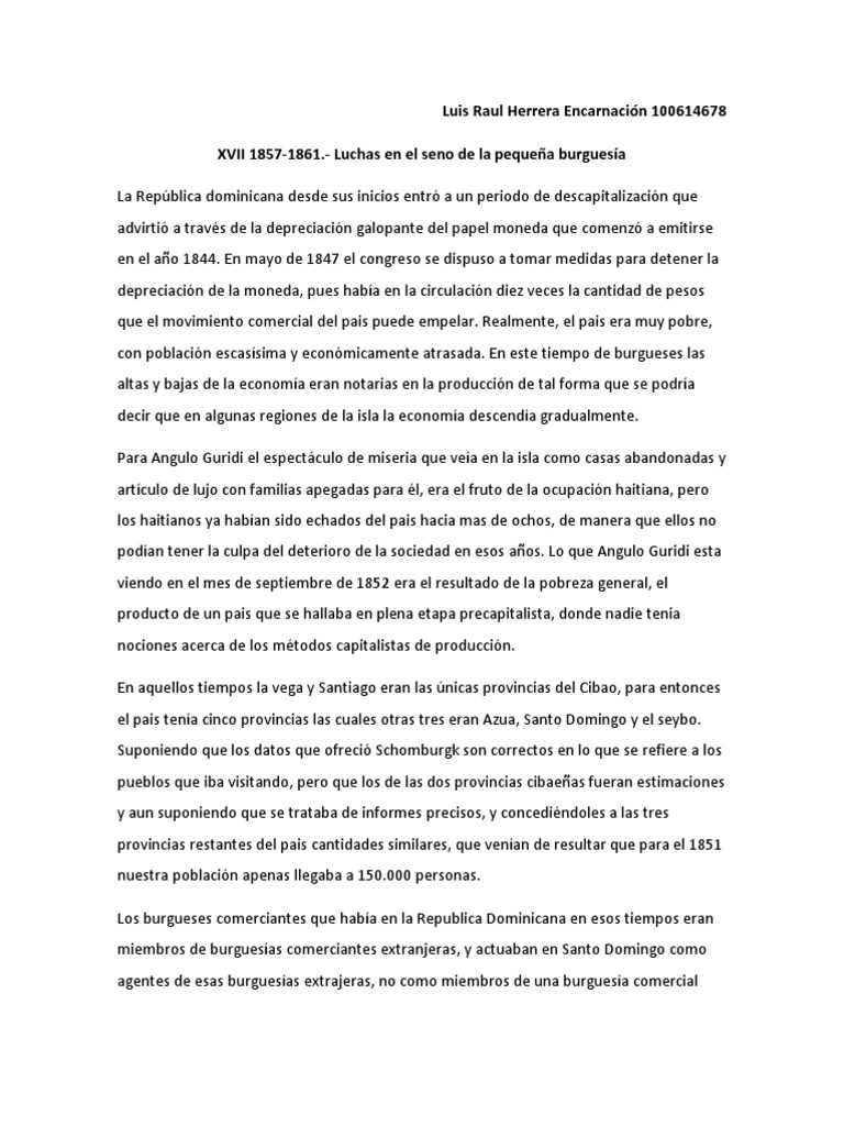 Informe de Luchas en El Seno de La Pequeña Burguesía. Luis Herrera ... Informe de Luchas en El Seno de La Pequeña Burguesía. Luis Herrera ...
