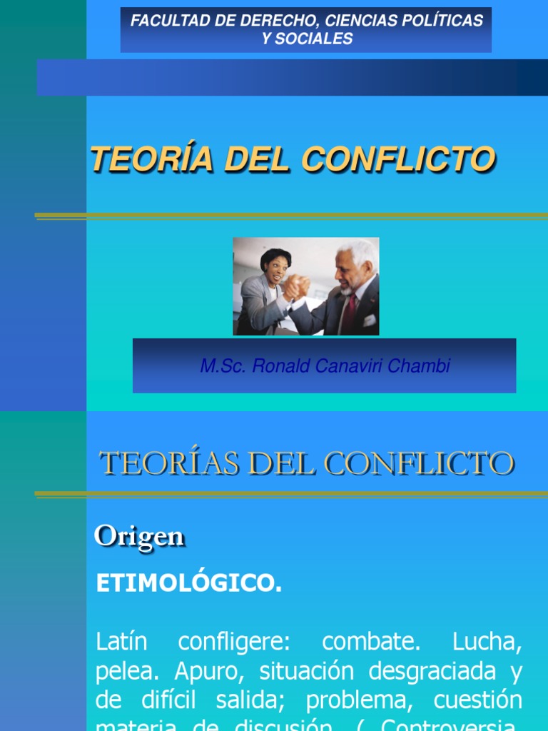 TEORIA - DEL - CONFLICTO Semana 1 | Descargar gratis PDF | Conflicto (proceso)