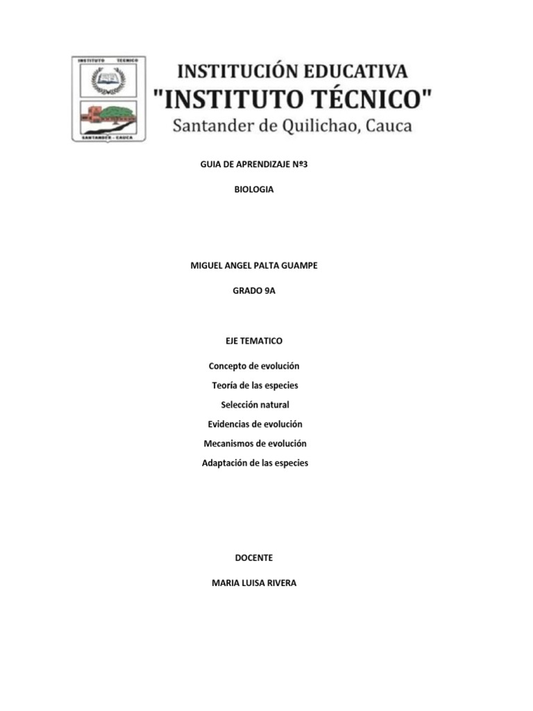 BIOLOGIA | PDF | Evolución | Seleccion natural