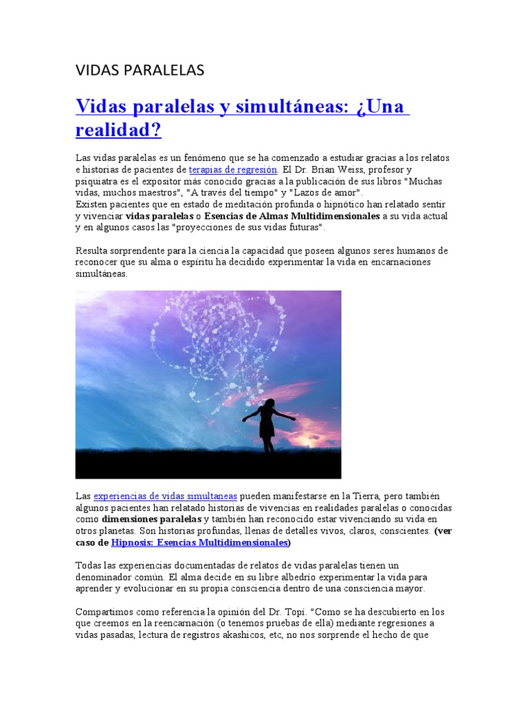 Vidas Paralelas: Significado y Experiencias | PDF | Importar | Universo