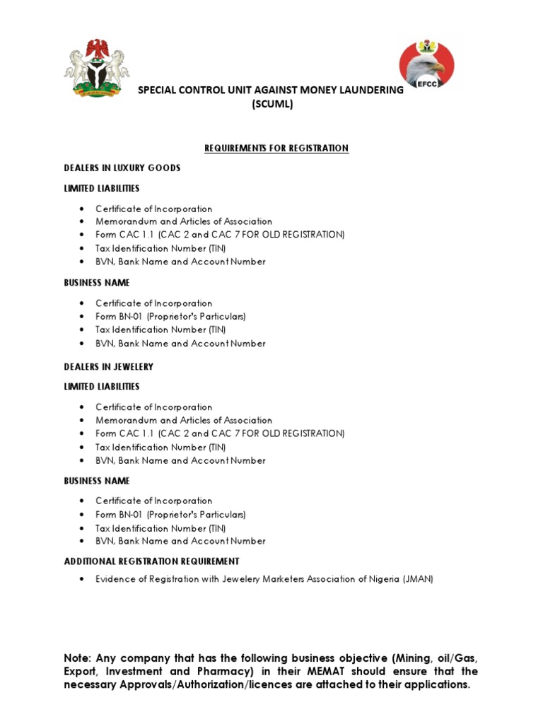 New Scuml Registration Guideline | PDF | Private Law | Business