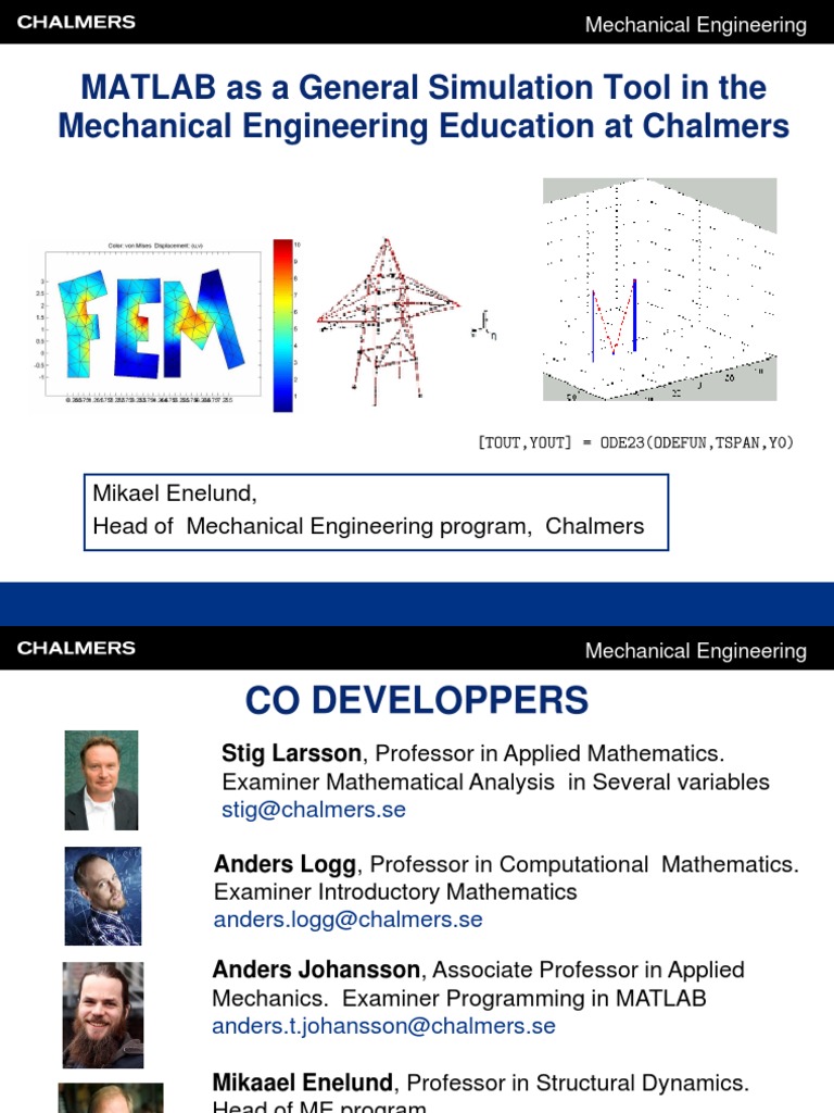 MATLAB in Mechanical Engineering Education | PDF | Simulation | Engineering