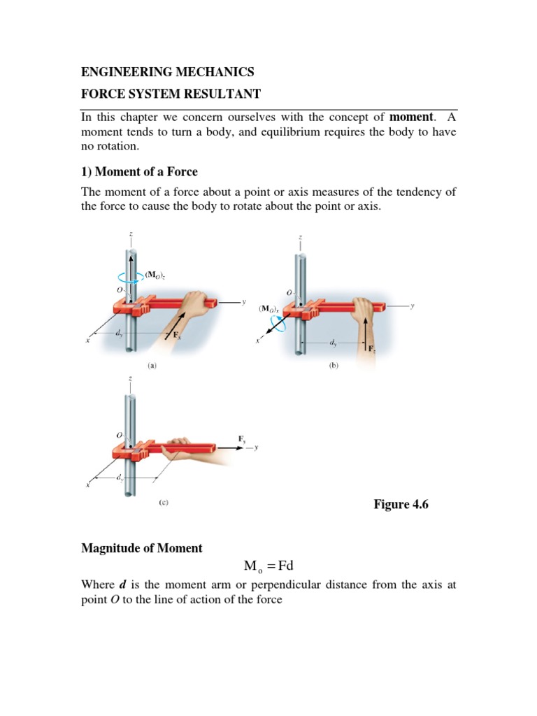 Engineering Mechanics 4 Force System Resultant | PDF | Torque | Force
