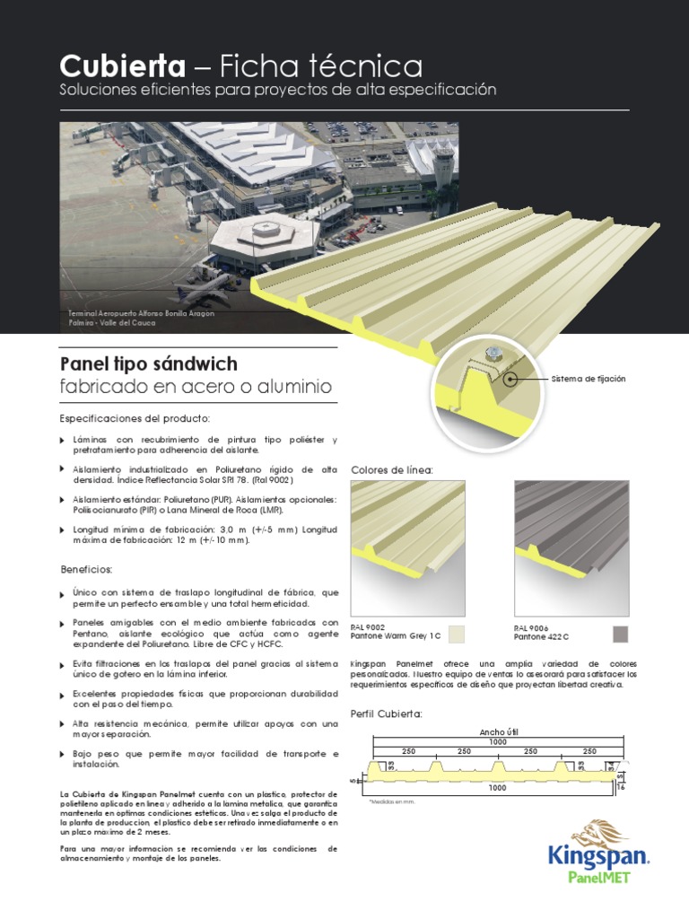 Kingspan Panelmet FT Cubierta | PDF | Aislamiento térmico | Materiales