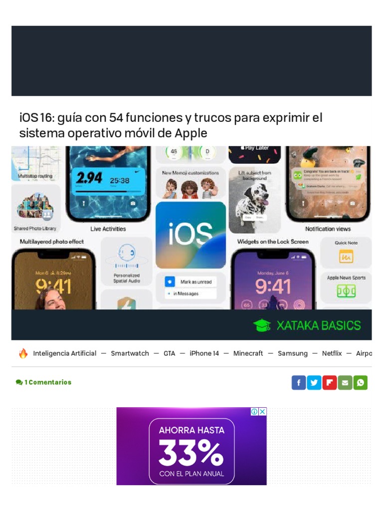 iOS 16: Guía Con 54 Funciones y Trucos para Expri | PDF | Ios | Yo telefono