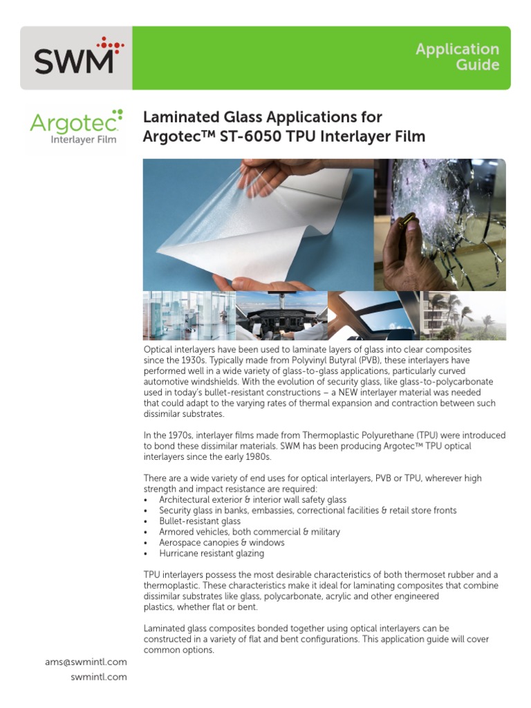 L Brochures Literature Plus Flyers Argotec ST 6050 Tpu Interlayer Film ...