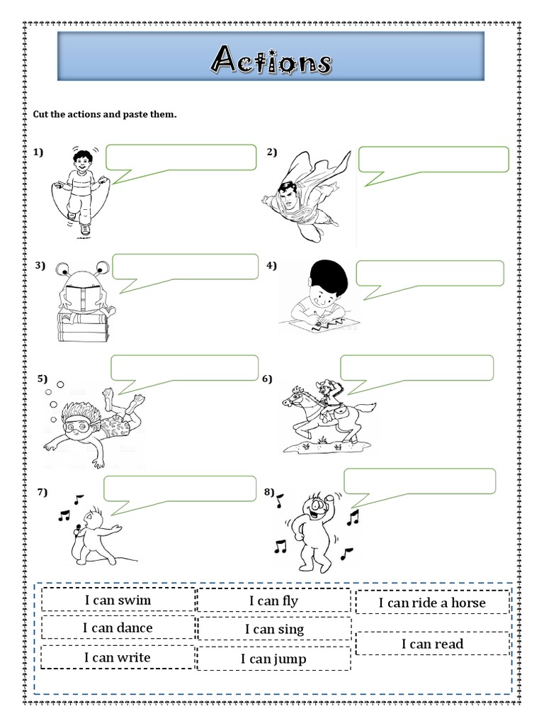 Can Action Verbs Activities With Music Songs Nursery Rhymes Workshe ...