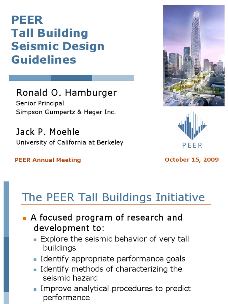 PEER Tall Building Seismic Design Guidelines | PDF | Risk | Mechanics