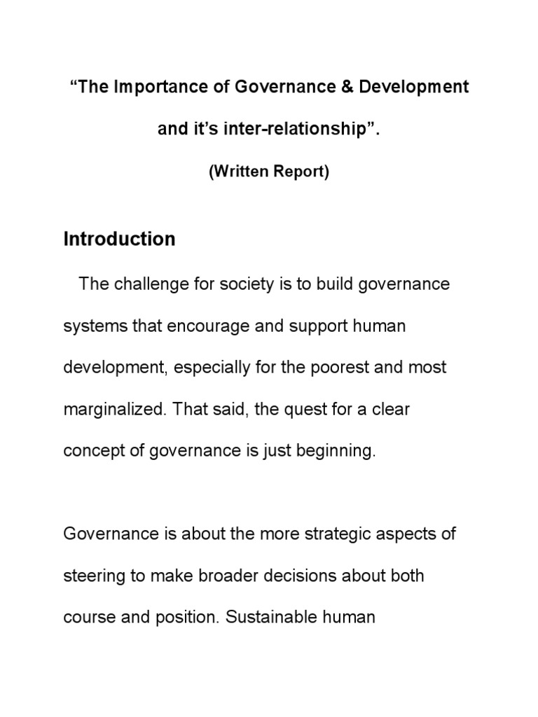 The Importance of Government & Development and It's Inter-Rationship ...