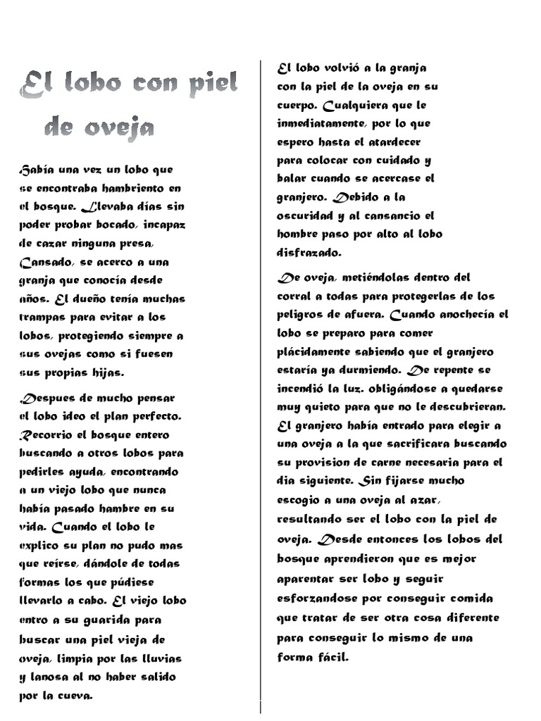 El Lobo Con Piel de Oveja | PDF