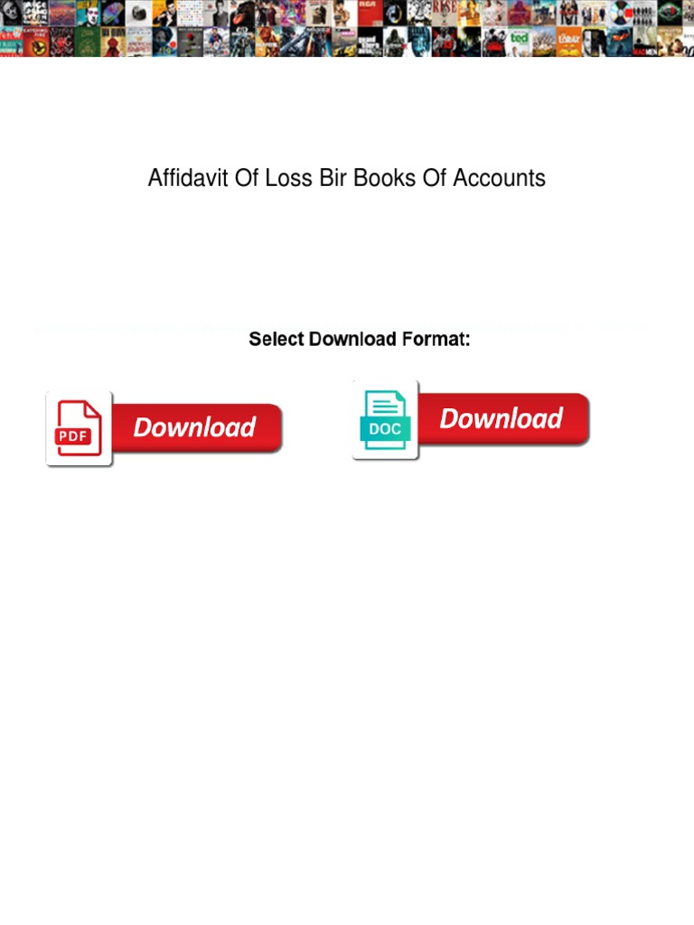 Affidavit of Loss Bir Books of Accounts | PDF | Taxes | Accounting