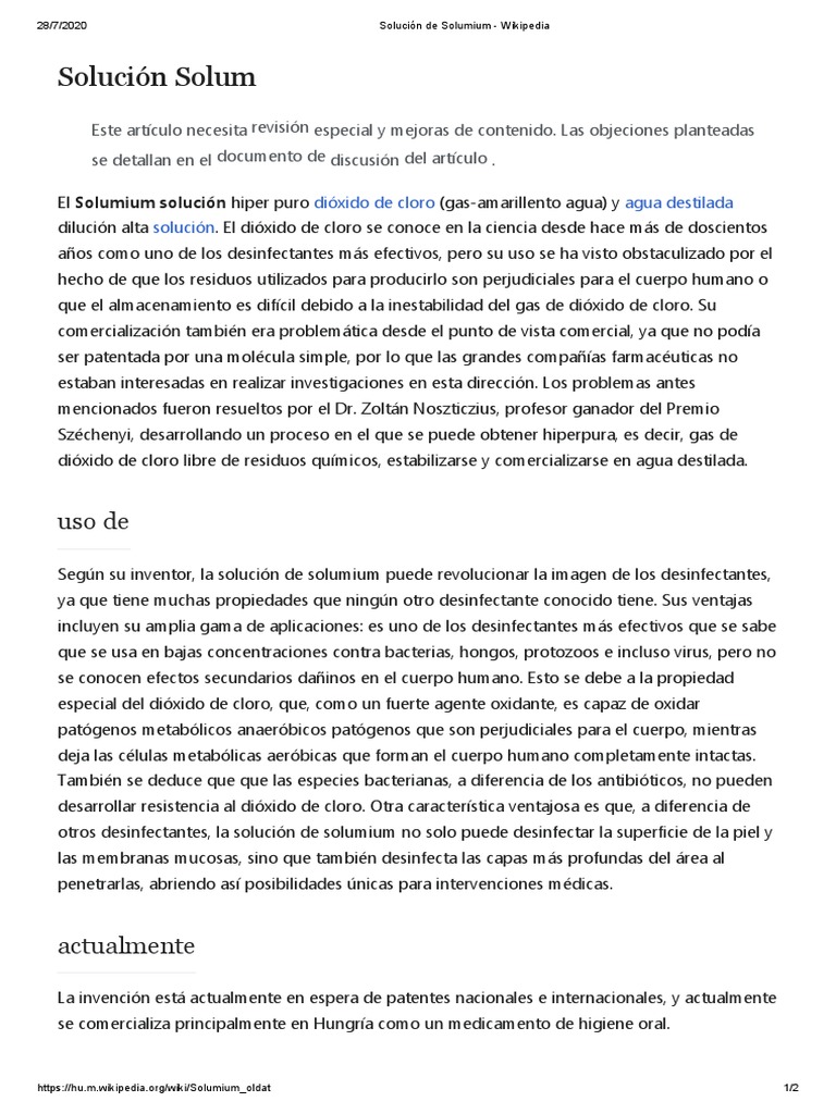 Solución de Solumium - Wikipedia | PDF | Agua | Las bacterias