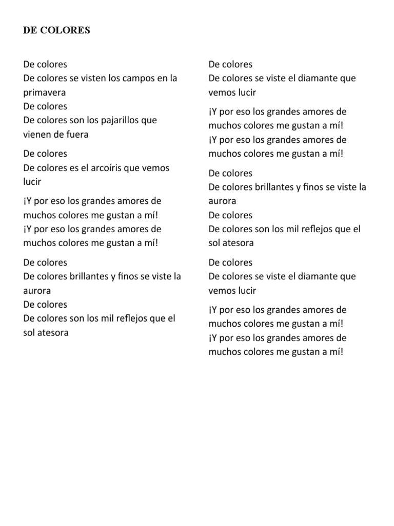 De Colores | PDF