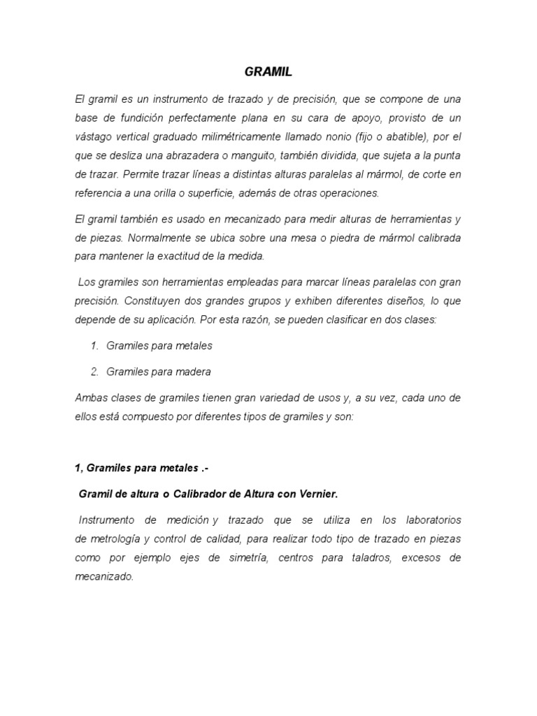 Uso y Tipos de Gramiles y Niveles | PDF | Herramientas | Equipo