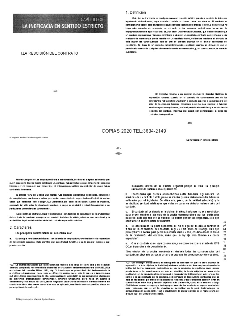 Rescisión de Contrato: Definición y Caracteres | PDF | Daños y ...