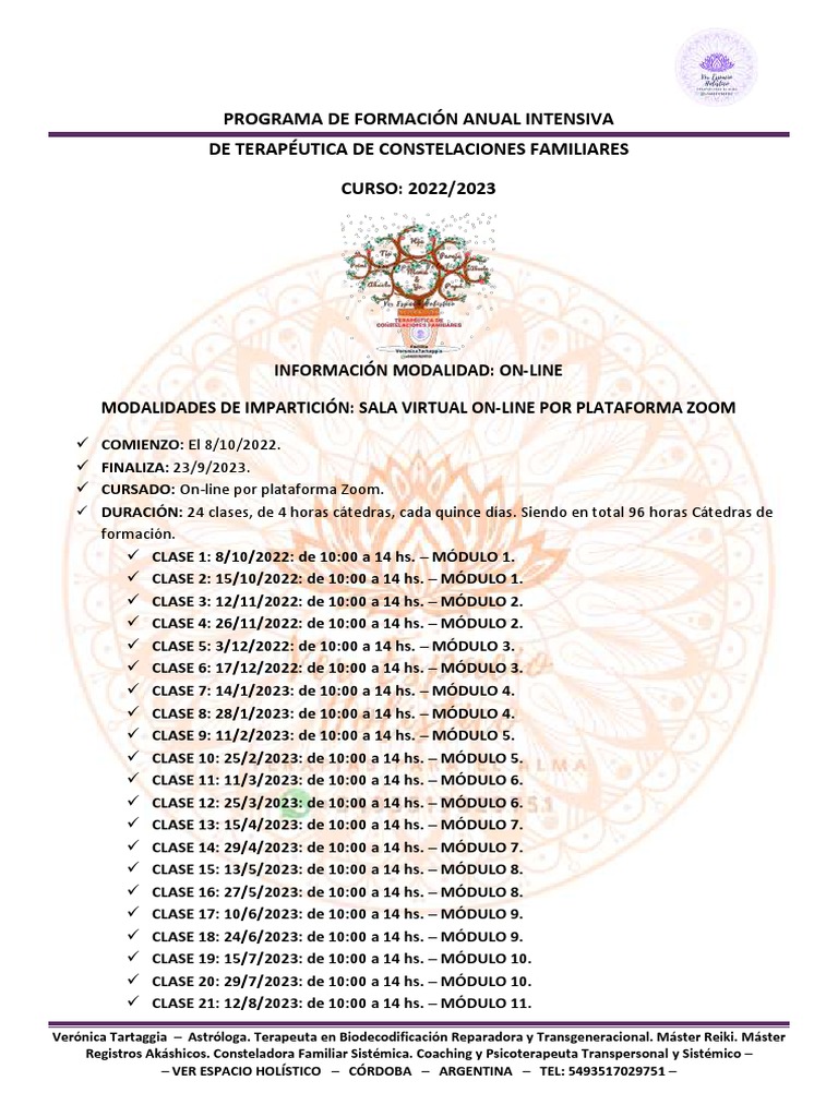 Programa de TCF - Online - 2022 2023 | PDF | Psicoterapia | Amor