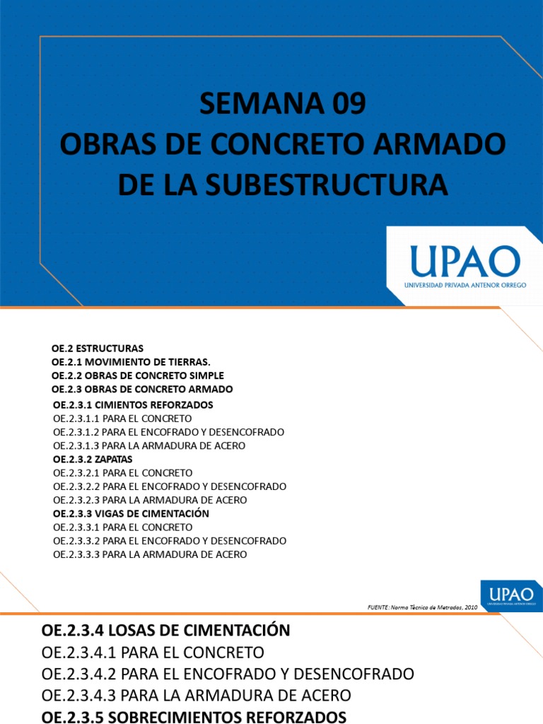 9.2 Obras de Concreto Armado de La Subestructura | PDF | Hormigón | Fundación (Ingeniería)