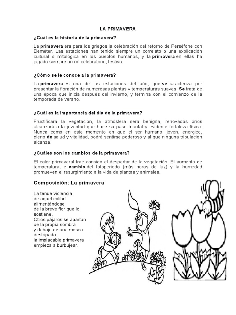 Historia y cambios de la primavera | PDF | Religión y espiritualidad