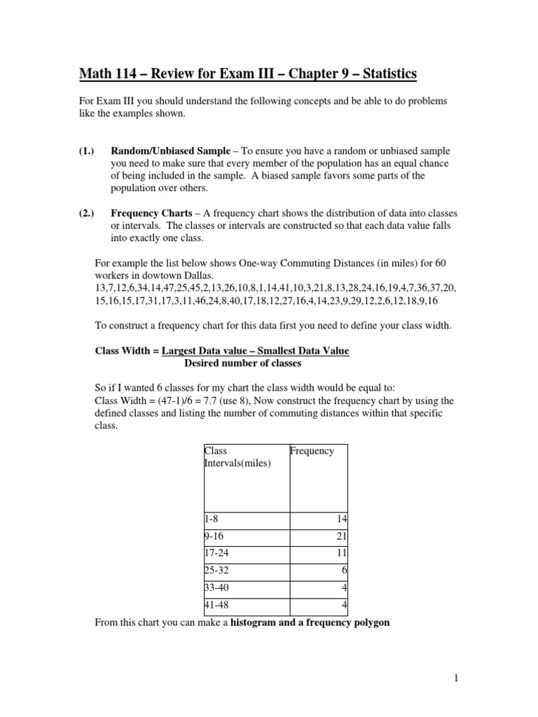 Math 114 Exam 3 Review | PDF | Mode (Statistics) | Normal Distribution