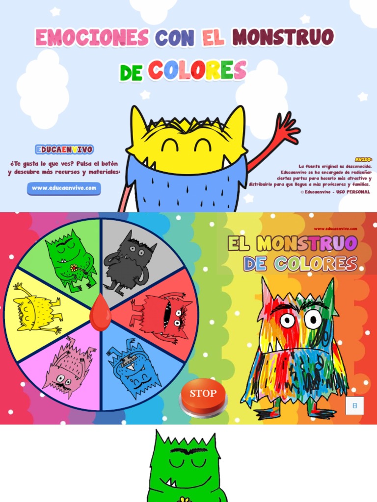 Ruleta de Las Emociones Monstruo de Colores | PDF