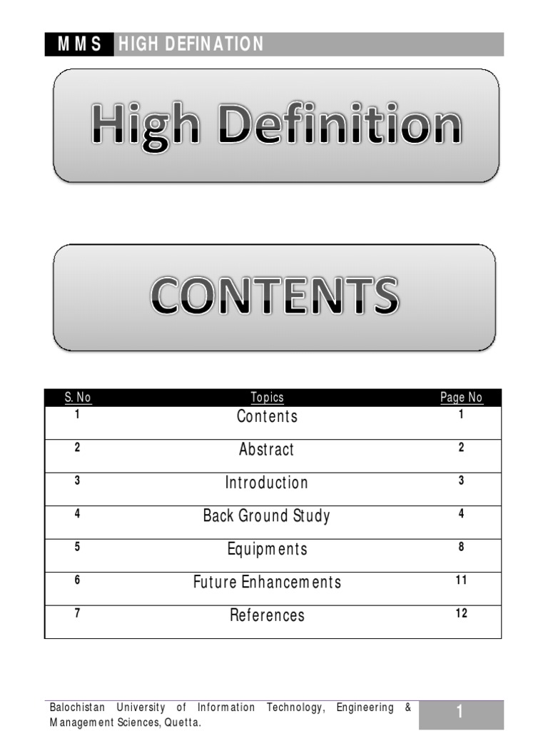 MMS High Defination: Back Ground Study Equipments Future Enhancements ...