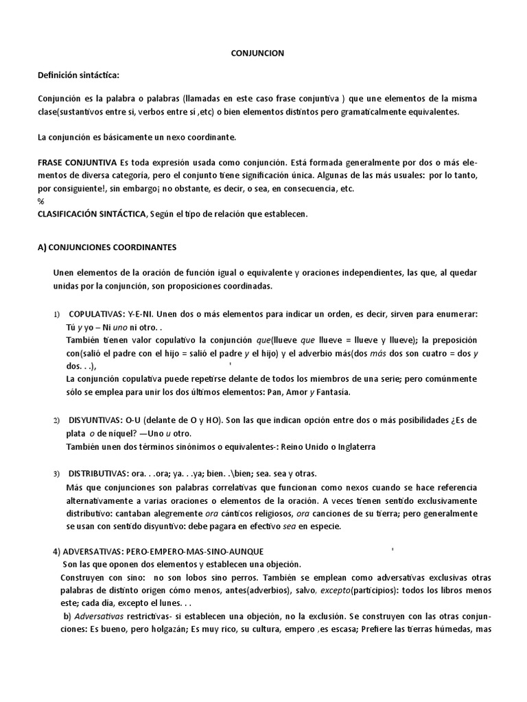 8 Conjuncion Teoria | PDF | Morfología Lingüística | Unidades Semánticas
