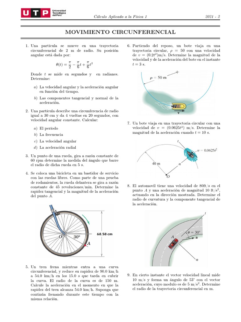 S04 s2 Ejercicios Movimiento Circunferencial | PDF | Aceleración | Velocidad
