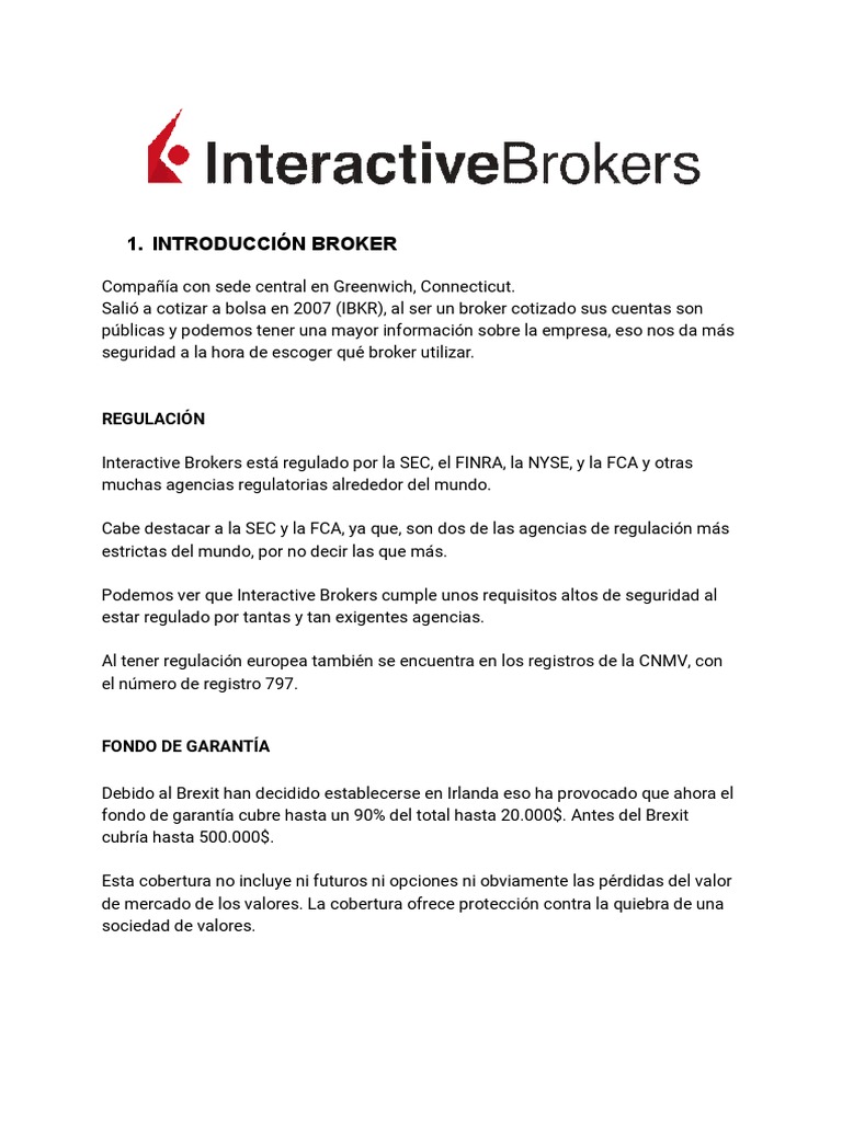 Guia Sobre Interactive Broker 1 | PDF | Corredor | Fondo de inversion