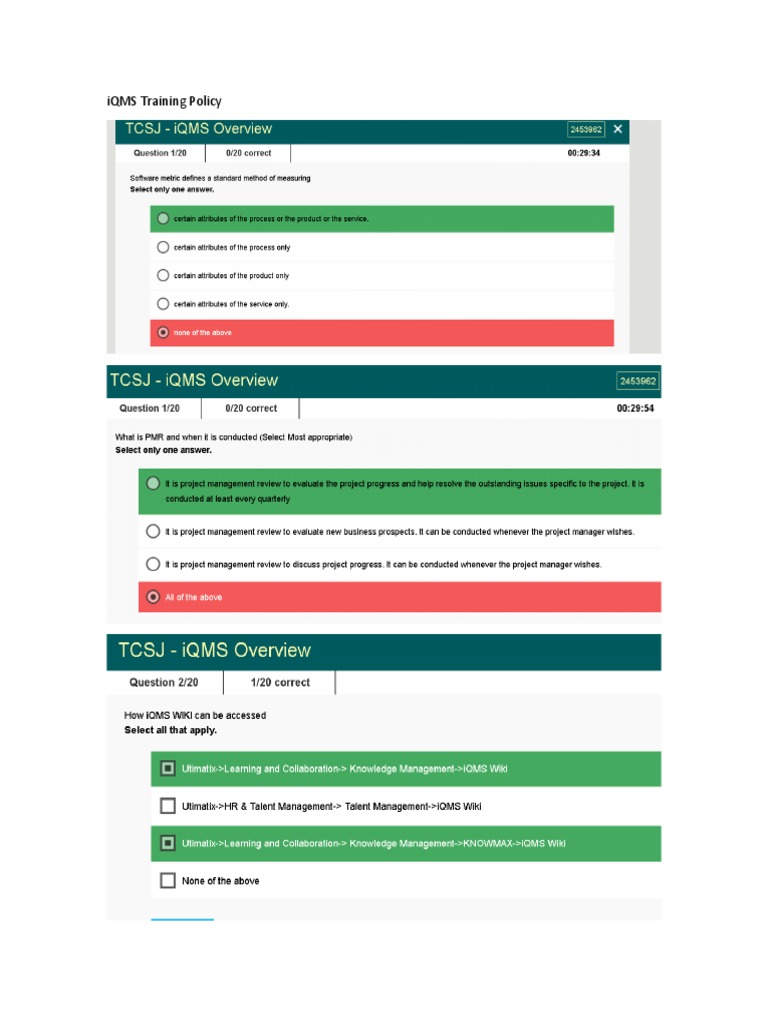 iQMS Training Policy1 | PDF