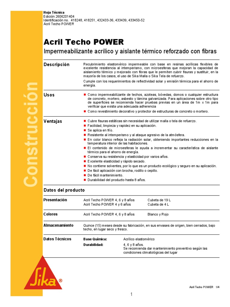 Impermeabilizante Acrilico Aislante Termico Fibras Acril Techo Power ...