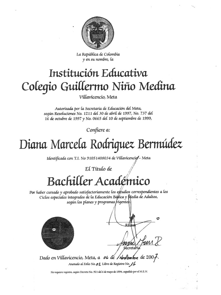 Diploma De Bachiller Pdf