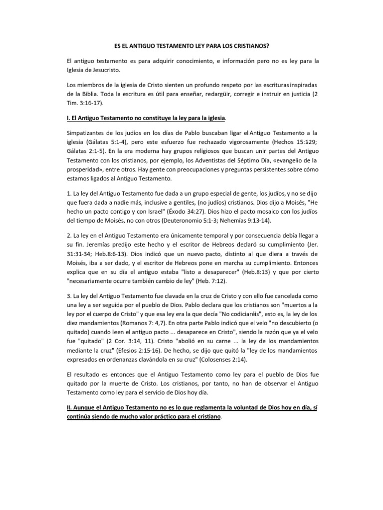 Es El Antiguo Test Amen To Ley para Los Cristianos | PDF | Viejo ...