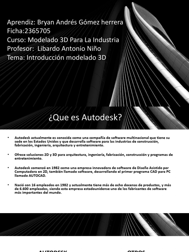Introduccion Modelado 3D | PDF | Cad automático | Autodesk