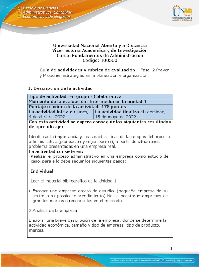 Guía de Actividades y Rúbrica de Evaluación - Unidad 1 - Fase 2 ...