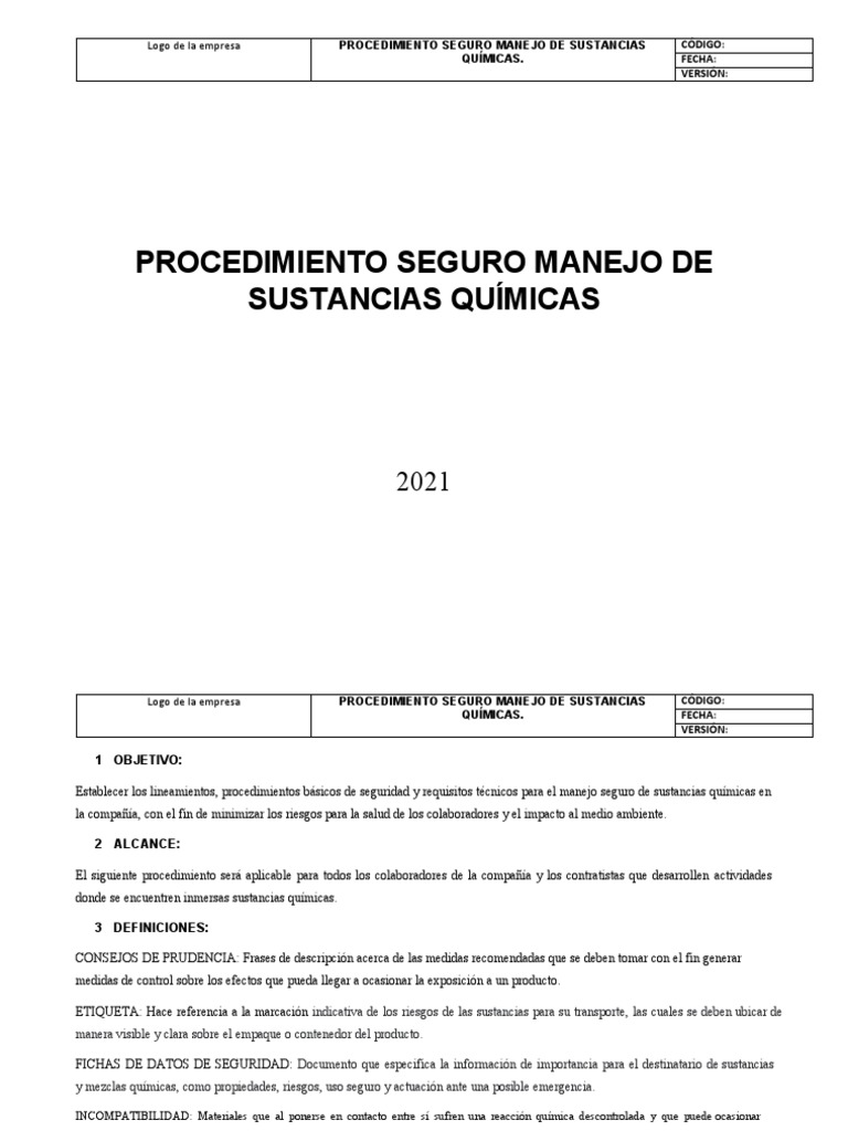 Manejo Seguro de Sustancias Químicas | PDF | Residuos | Contaminación