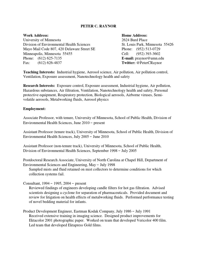 Peter Raynor Raynor - 2017 | PDF | Occupational Hygiene | Laboratories