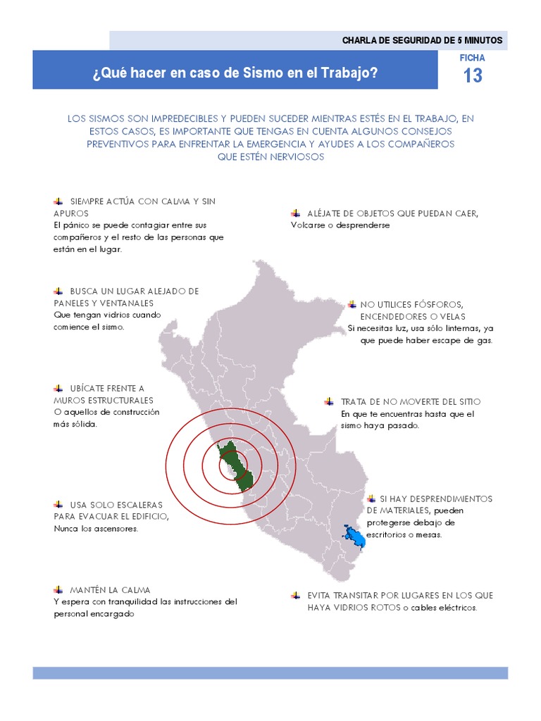 Seguridad Sísmica en el Trabajo | PDF