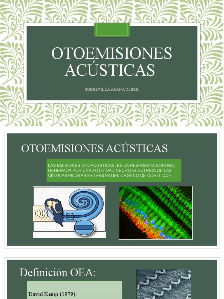Otoemisiones Acusticas | PDF | Oído | Micrófono