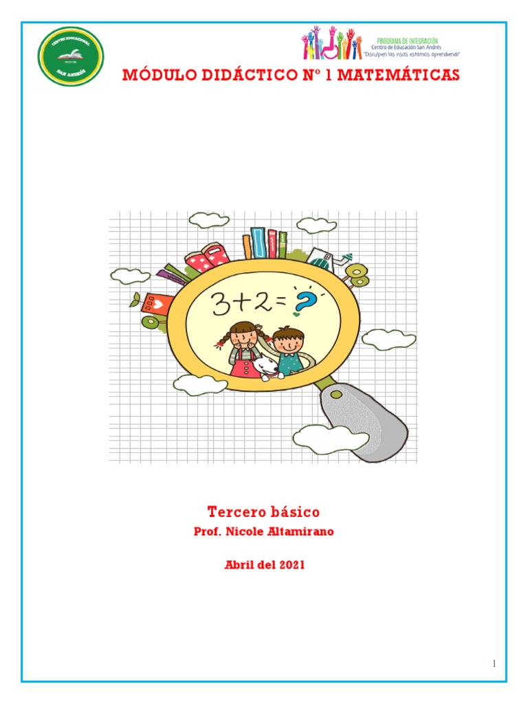 Módulo Didáctico de Matemáticas 3° Básico | PDF | Aprendizaje | Cognición
