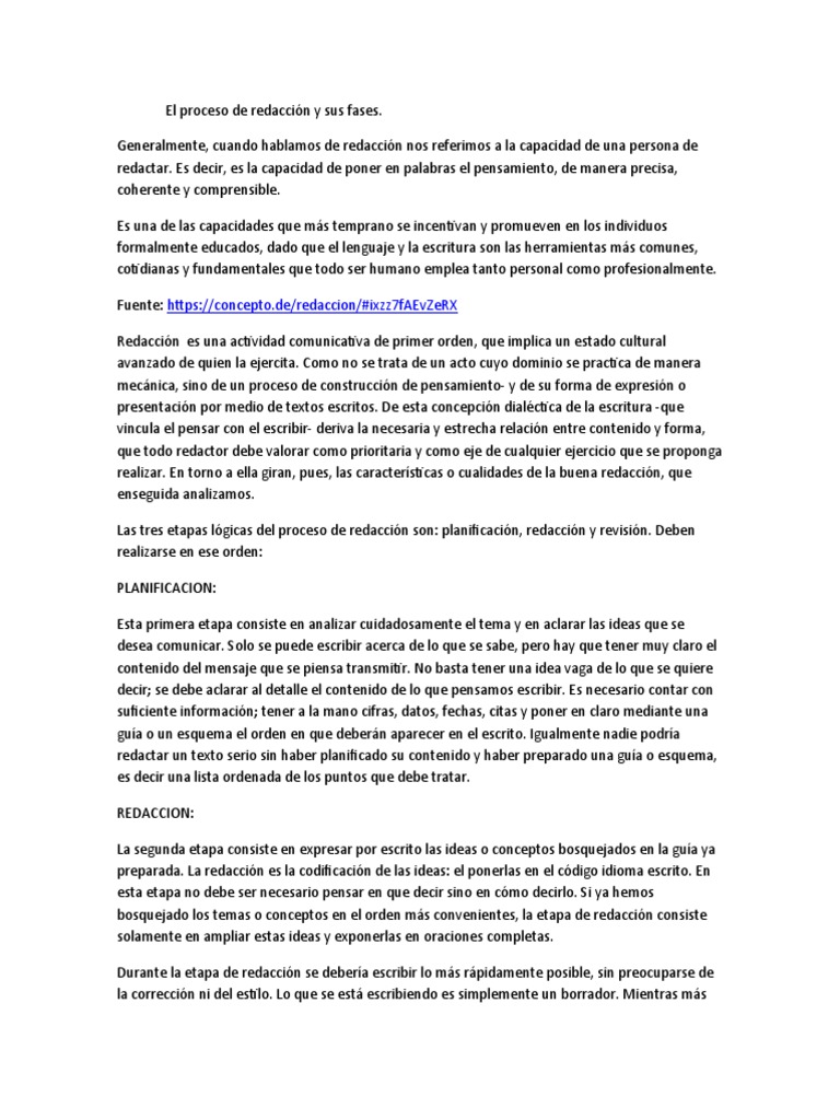 El Proceso de Redacción y Sus Fases | PDF | Pensamiento | Cognición